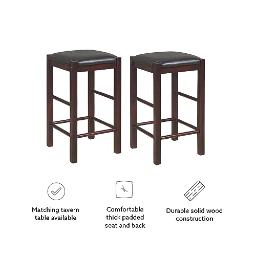 Linon Betsy Espresso Backless 25" Counter Stools Set of Two, Espresso Stools