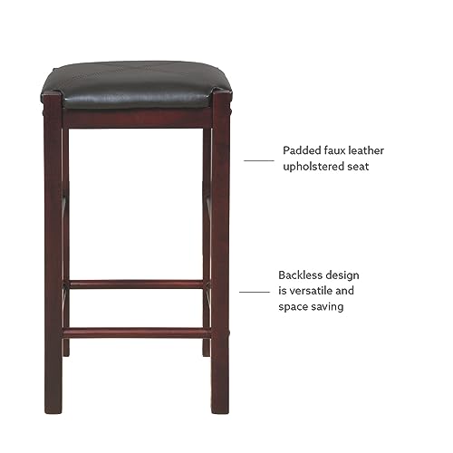 Linon Betsy Espresso Backless 25" Counter Stools Set of Two, Espresso Stools