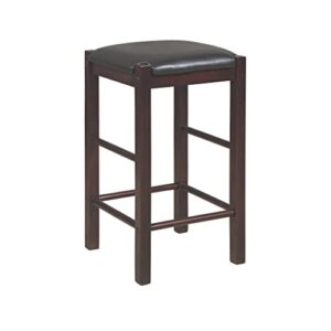 Linon Betsy Espresso Backless 25" Counter Stools Set of Two, Espresso Stools