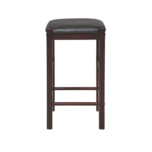 Linon Betsy Espresso Backless 25" Counter Stools Set of Two, Espresso Stools