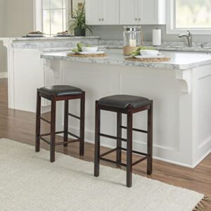 Linon Betsy Espresso Backless 25" Counter Stools Set of Two, Espresso Stools