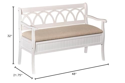 Powell Furniture Elliana Bench, White