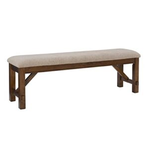 powell company kraven dining bench, hazelnut 60"l x 16"w x 20.25"h