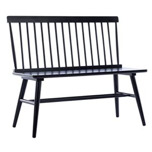 DUHOME Entryway Bench, Black Dining Bench with Spindle Back Farmhouse Bench Wood Bench Windsor Bench for Foyer Balcony Living Room, Black (Black, Bench)