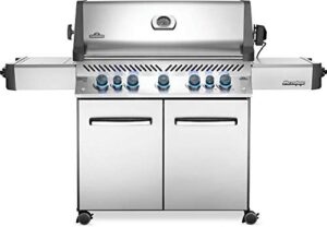 napoleon p665rsibpss prestige rsib propane gas grill, 665 sq. in + infrared side and rear burner, stainless steel