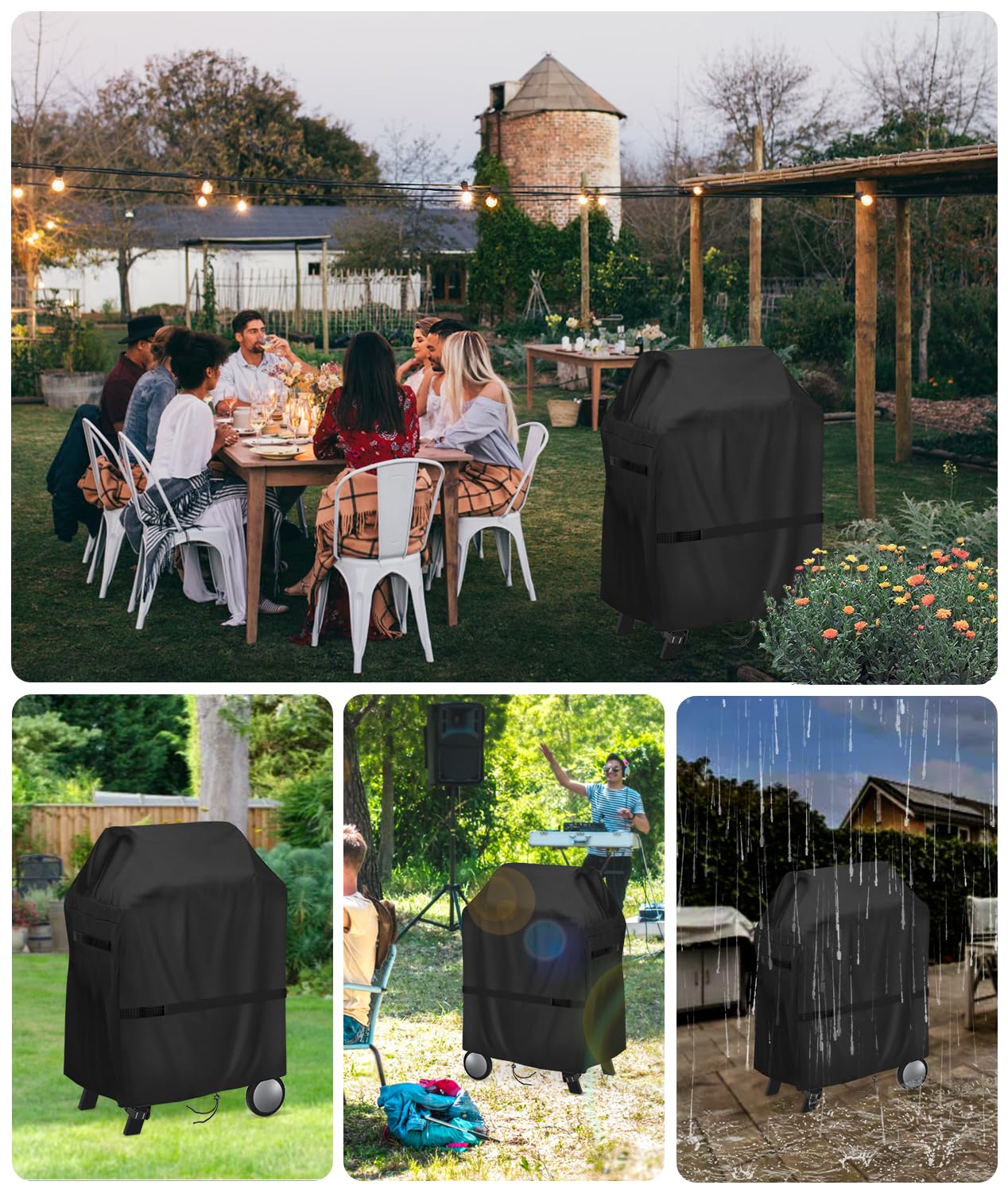 Rilime Grill Cover for Ninja Woodfire Outdoor Grills and Stand,Water-Resistant Outdoor Wood fire Cover for Ninja OG701 Grill Smoker (Cover Only)