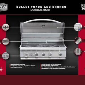 Bullet by Bull Outdoor Products 48109 Bronco Bullet by Bull 4 Burner Grill Natural Gas, Stainless Steel