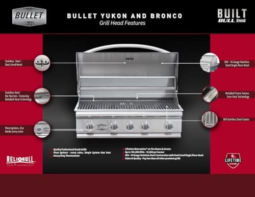 Bullet by Bull Outdoor Products 48109 Bronco Bullet by Bull 4 Burner Grill Natural Gas, Stainless Steel