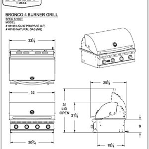 Bullet by Bull Outdoor Products 48109 Bronco Bullet by Bull 4 Burner Grill Natural Gas, Stainless Steel