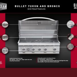 Bullet by Bull Outdoor Products 48109 Bronco Bullet by Bull 4 Burner Grill Natural Gas, Stainless Steel