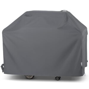 unicook 65 inch grill cover for outdoor grill, heavy duty waterproof bbq cover, fade resistant barbecue cover, compatible with weber, char-broil, nexgrill and more grills, grey