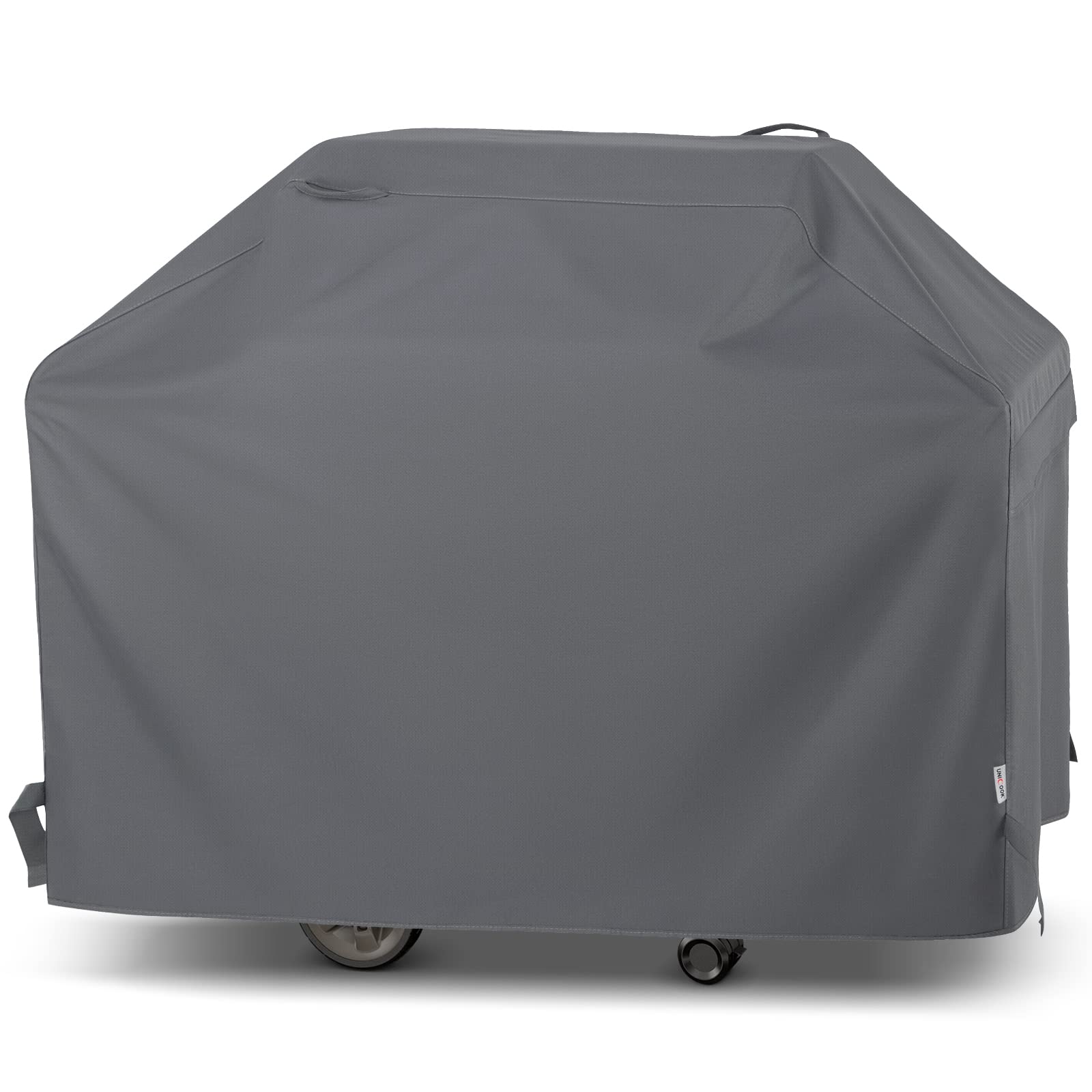 Unicook 65 Inch Grill Cover for Outdoor Grill, Heavy Duty Waterproof BBQ Cover, Fade Resistant Barbecue Cover, Compatible with Weber, Char-Broil, Nexgrill and More Grills, Grey