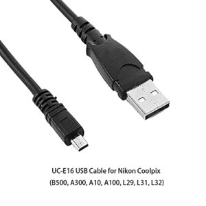 UC-E16 USB Cable for Nikon Coolpix B500, A300, A10, A100, L29, L31, L32