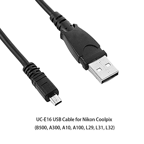 UC-E16 USB Cable for Nikon Coolpix B500, A300, A10, A100, L29, L31, L32