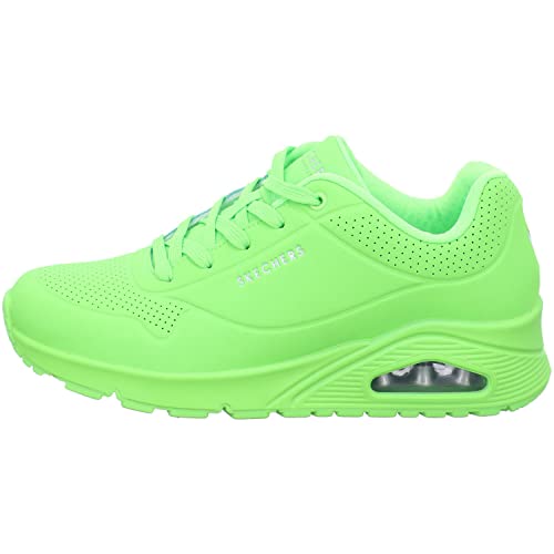 Skechers Women's Uno-Night Shades Sneaker, Lime, 7.5