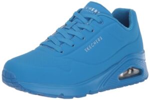 skechers women's uno-night shades sneaker, blue, 9