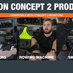 Vapor Fitness Phone Holder Made for PM5 Monitors of Concept 2 Rower, SkiErg and BikeErg - Silicone Smartphone Cradle Compatible with Concept 2 Rowing Machine. Ideal Rower Accessories