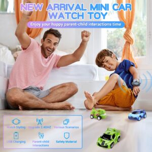 2024 New Mini Remote Control Car Watch Toys, 2.4 GHz Cartoon RC Watch Racing Car, USB Charging Remote Control Car, TikTok Watch Car Hand Controlled Watch RC Car for Boys Girls Birthday Gift (Green)