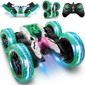 remote control car, double sided rc car, 4wd off-road stunt car with 360° flips, 2.4ghz indoor/outdoor all terrain rechargeable electric toy cars gifts for boys kids 3 4 5 6 7 8 9+ year old