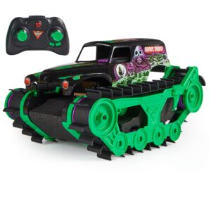 monster jam, official grave digger trax all-terrain remote control outdoor vehicle, 1:15 scale, kids toys for boys and girls ages 4-6+