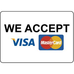 we accept visa mastercard label vinyl decal sticker kit osha safety label compliance signs 8"