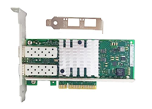 10Gb Network Card Dual SFP+ Ports PCIEx8 Ethernet Converged Server Compatible Intel X520-DA2 82599ES Chip Support Windows 7/8/10/11/Visa,Server/Linux/VMware