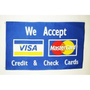 az flag - visa mastercard flag - 3x5 ft - 100d polyester credit card banner with two metal grommets - fade resistant - vivid colors - 3' x 5' feet