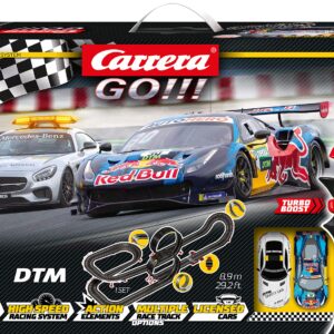 Carrera GO!!! Electric Powered Slot Car Racing Kids Toy Race Track Set 1:43 Scale, DTM Power Run