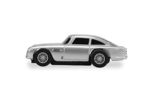 Scalextric Micro James Bond Goldfinger Aston Martin DB5 1:64 Slot Race Car G2221, Silver