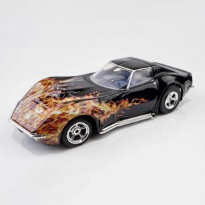 afx/racemasters 1968 corvette l88 black/flame afx22051 ho slot racing cars