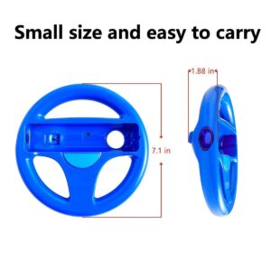 DOYO 2 Pack Red and Blue Wheel Steering Wii Controller Design Stand Mario Kart Racing Game Steering Wheel Stand for Wii Game Controller