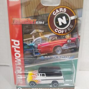 Auto World SC392-6A Cars N Coffee 1957 Suburban HO Scale Electric Slot Car - White