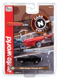 auto world thunderjet 1969 dodge charger r/t (black) ho scale slot car