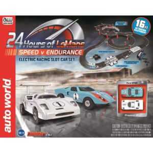 auto world 16' 24 hours of le mans speed v endurance 1966 ford gt40 chaparral 2f slot car set