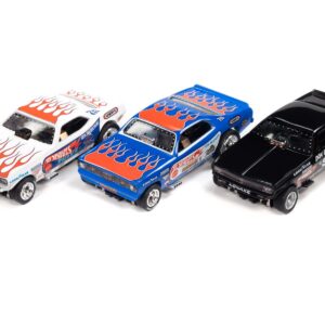 Auto World 4Gear Hot Wheels - Don The Snake Prudhomme/Snake II 1972 Plymouth Cuda Funny Car (White with Flames) HO Scale Slot Car