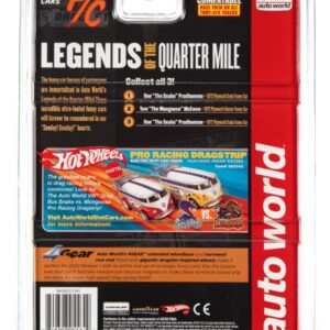 Auto World 4Gear Hot Wheels - Don The Snake Prudhomme/Snake II 1972 Plymouth Cuda Funny Car (White with Flames) HO Scale Slot Car