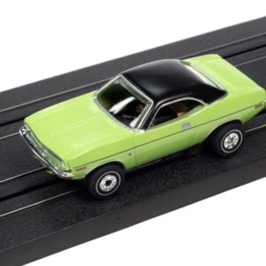 Auto World Thunderjet OK Used Cars 1970 Plymouth Barracuda Gran Coupe (Green) HO Scale Slot Car