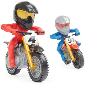 supercross, race and wheelie competition set, includes ricky carmichael and ken roczen bikes and deluxe ramp, kids toys for boys aged 3 and up