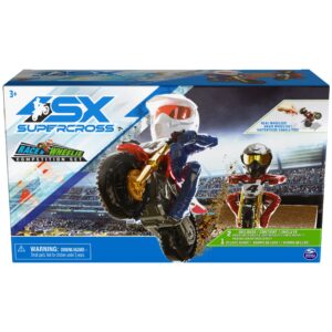 Supercross, Race and Wheelie Competition Set, Includes Ricky Carmichael and Ken Roczen Bikes and Deluxe Ramp, Kids Toys for Boys Aged 3 and Up