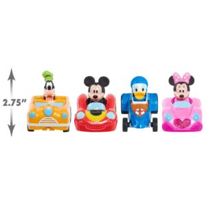 Disney Junior Mickey Mouse Diecast Vehicles, 4-piece Set, 3-inch long Metal Cars, Pretend Play, Kids Toys for Ages 3 Up by Just Play