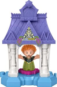 fisher-price little people toddler toy disney frozen anna in arendelle portable playset with figure for ages 18+ months