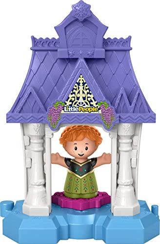 Fisher-Price Little People Toddler Toy Disney Frozen Anna in Arendelle Portable Playset with Figure for Ages 18+ Months