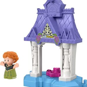 Fisher-Price Little People Toddler Toy Disney Frozen Anna in Arendelle Portable Playset with Figure for Ages 18+ Months