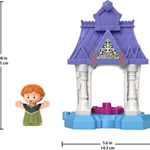 Fisher-Price Little People Toddler Toy Disney Frozen Anna in Arendelle Portable Playset with Figure for Ages 18+ Months