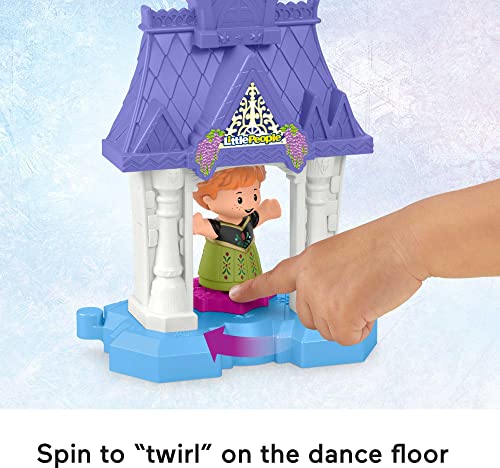 Fisher-Price Little People Toddler Toy Disney Frozen Anna in Arendelle Portable Playset with Figure for Ages 18+ Months