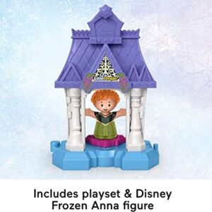 Fisher-Price Little People Toddler Toy Disney Frozen Anna in Arendelle Portable Playset with Figure for Ages 18+ Months