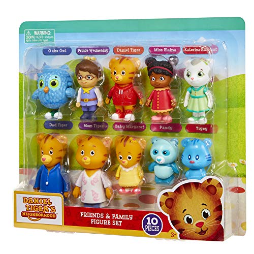 Daniel Tiger's Neighborhood Friends & Family Figure Set (10 Pack) Includes: Daniel, Friends, Dad & Mom Tiger, Tigey & Exclusive Figure Pandy [Amazon Exclusive]