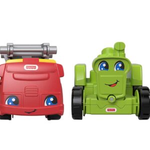 Fisher-Price Little People Rescue Fire Truck and Helpful Harvester Tractor Bundle