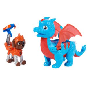 paw patrol, rescue knights zuma and dragon ruby action figures set, kids toys for ages 3 and up