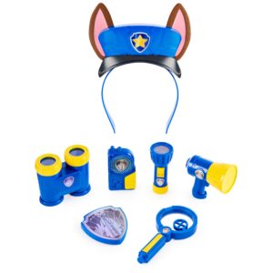 paw patrol, chase movie rescue 8-piece role play set, pretend play costumes for kids, toys for boys & girls ages 3 and up.